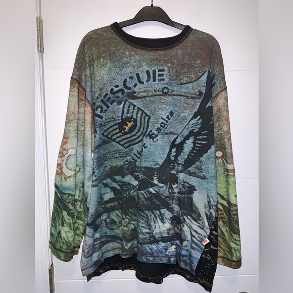 JNCO | Shirts | Vintage 9s Jnco Jeans Rescue Tee Shirt Eagle Large Hip ...